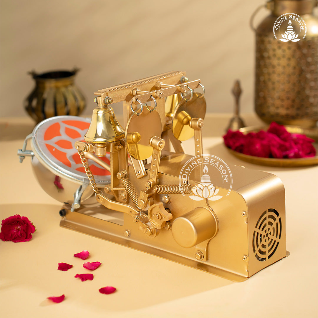 Shankh Automatic Aarti Machine – Temple Bells, Jalar, Drum & Shankh Na ...